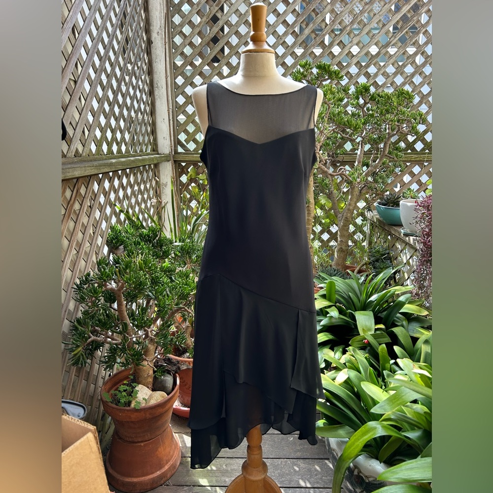 Evan Picone Dress. Black Size 10. Lined. Flirty Uneve… - Gem